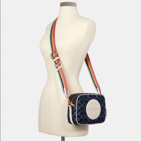 Coach | Bags | Coach Denim Dempsey Camera Crossbody Bag Signature ...